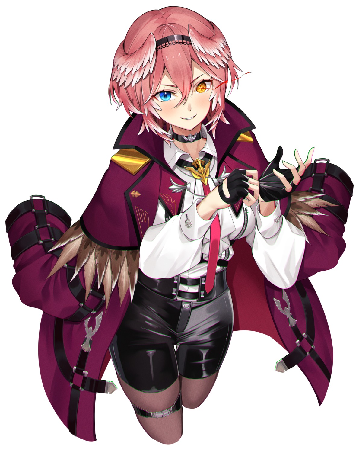 yuya (pixiv37335712) hololive takane lui garter heterochromia pantyhose uniform wings | #903034 ...